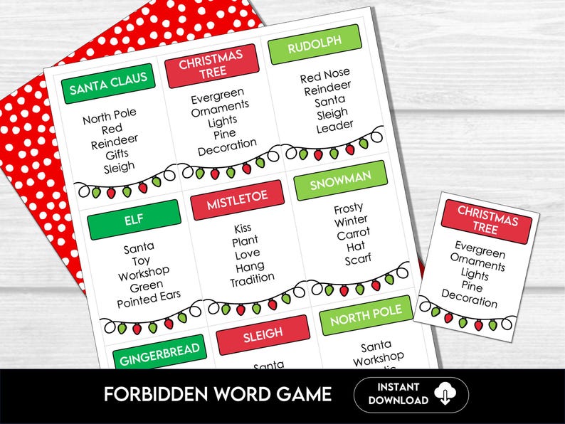 Christmas Forbidden Word Game: Holiday Party Fun (printable) - Etsy