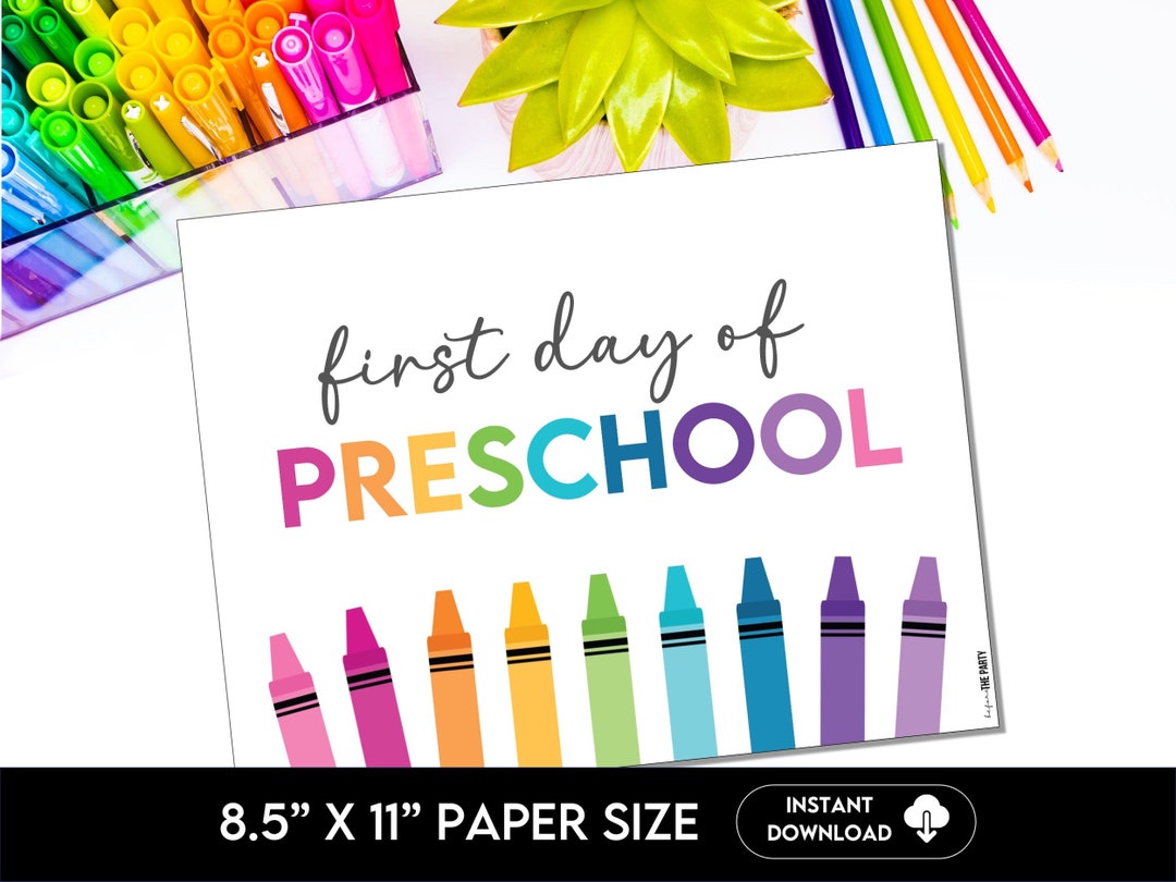 First Day of Preschool Sign: Photo Keepsake (digital Download) - Etsy