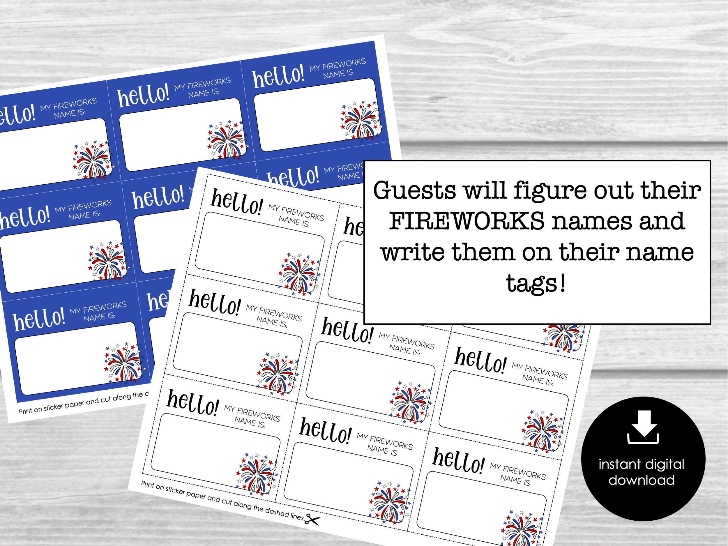 What's Your Fireworks Name 4th of July Ice Breaker Game - Etsy