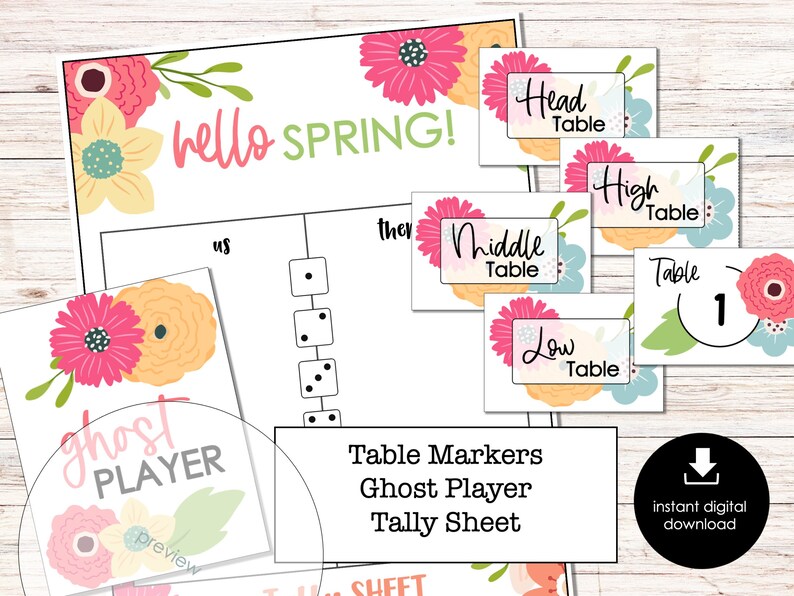 Hello Spring Bunco Score Cards April Bunco Score Sheets - Etsy