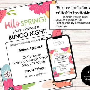 Hello Spring Bunco Score Cards April Bunco Score Sheets - Etsy