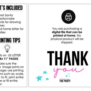 Secret Santa Questionnaire for Kids: Classroom Gift Exchange (printable ...