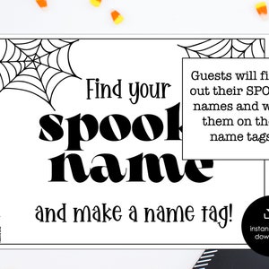 Halloween Spooky Name Game: Party Icebreaker (digital Download) - Etsy