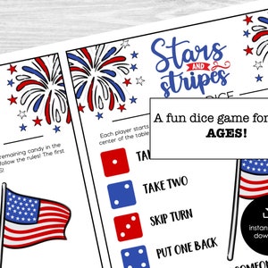 Fourth of July Candy Dice Game, Patriotic Party Game, Labor Day Games ...
