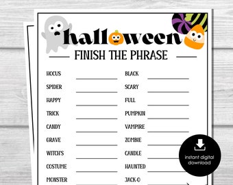 Halloween Finish the Phrase Game | Halloween Party Game | Fun Party ...