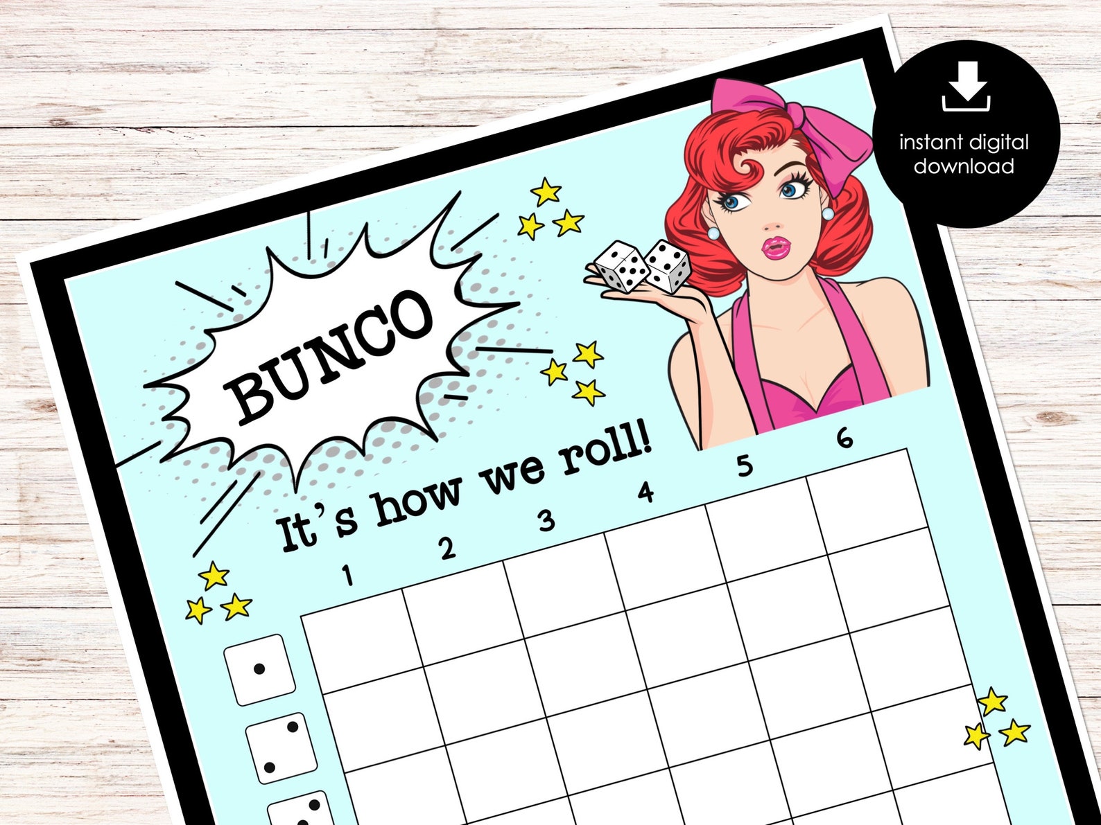 Retro Bunco Score Sheets, 50's Vintage Bunco, Bunco Printable Score ...