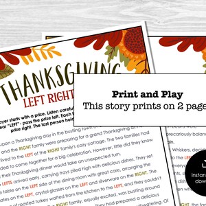 Thanksgiving Left Right Game: Pass the Prize Story (digital Download ...