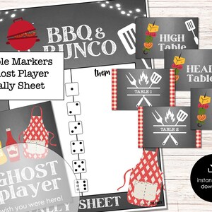 Summer Barbecue Bunco Score Cards, Outdoor Bunco Score Sheets, BBQ ...