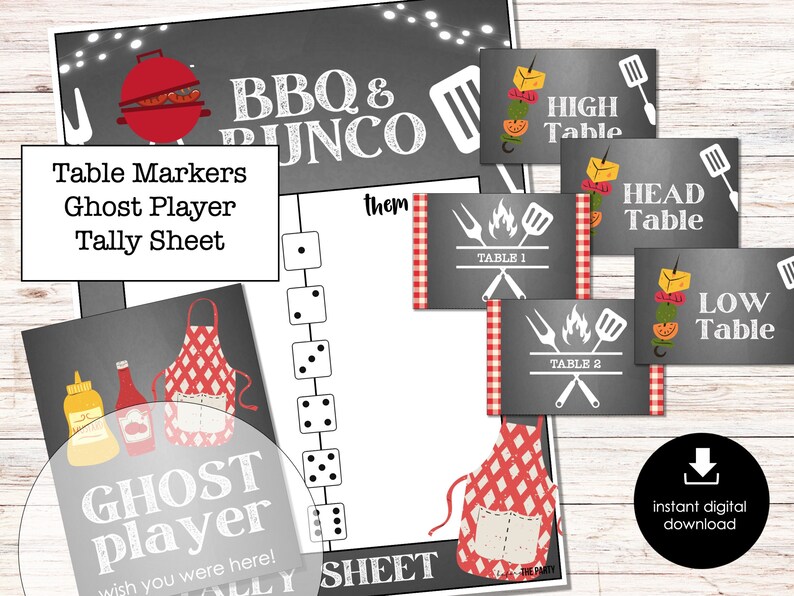 Summer Barbecue Bunco Score Cards Outdoor Bunco Score Sheets - Etsy