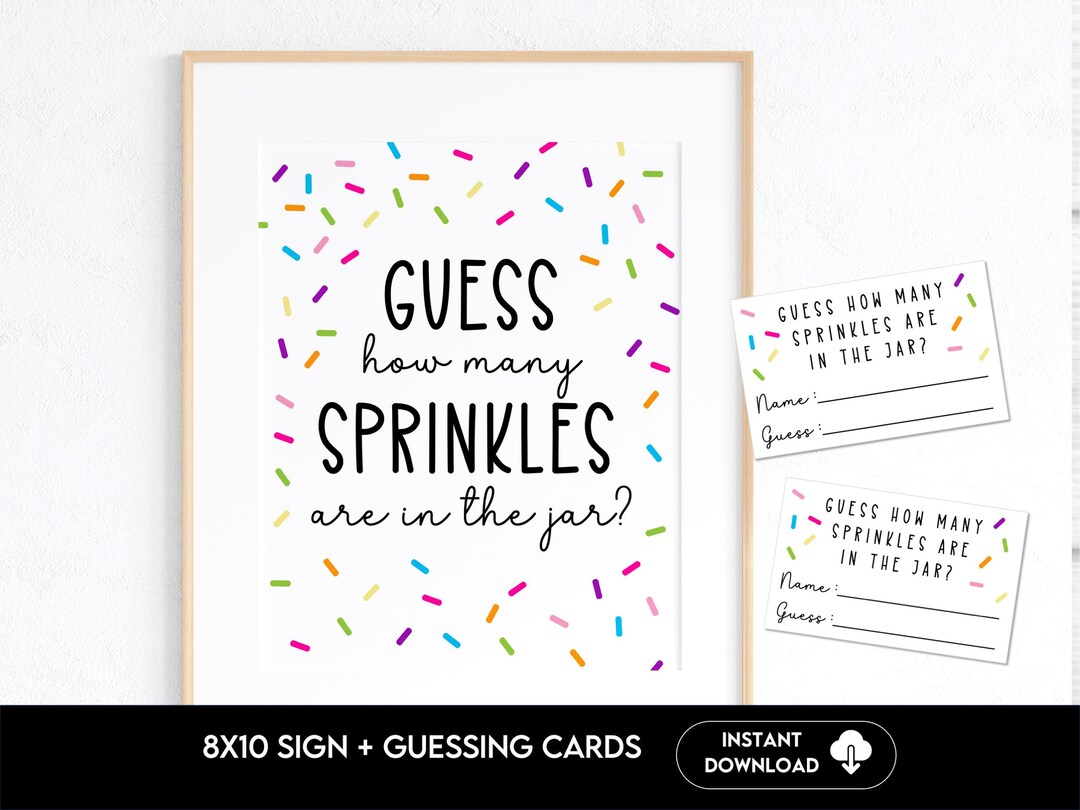Sprinkles Guessing Game: Baby Shower or Birthday Party (digital ...