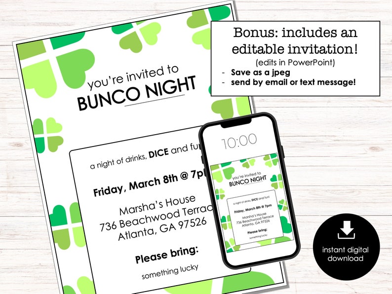 St. Patrick's Day Bunco Score Sheet March Bunco Party - Etsy