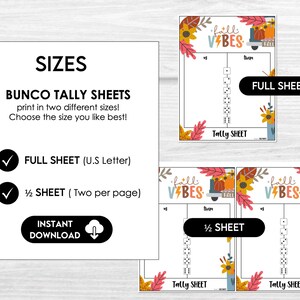 Fall Vibes Bunco Party Kit: Score Cards, Invitation (digital Download ...