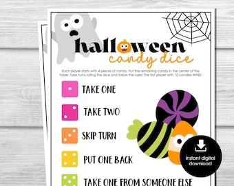 Halloween Candy Dice Game, Halloween School Classroom Games, Halloween ...
