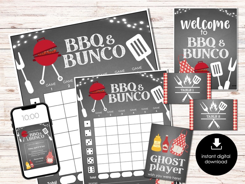 Summer Barbecue Bunco Score Cards Outdoor Bunco Score Sheets - Etsy