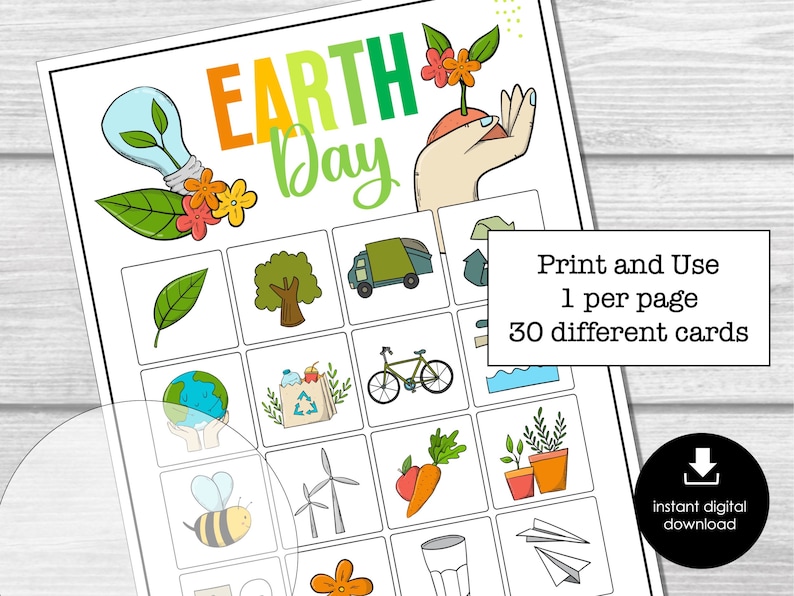 Earth Day Bingo Party Game for Kids, Classroom Bingo Game, Earth Month ...