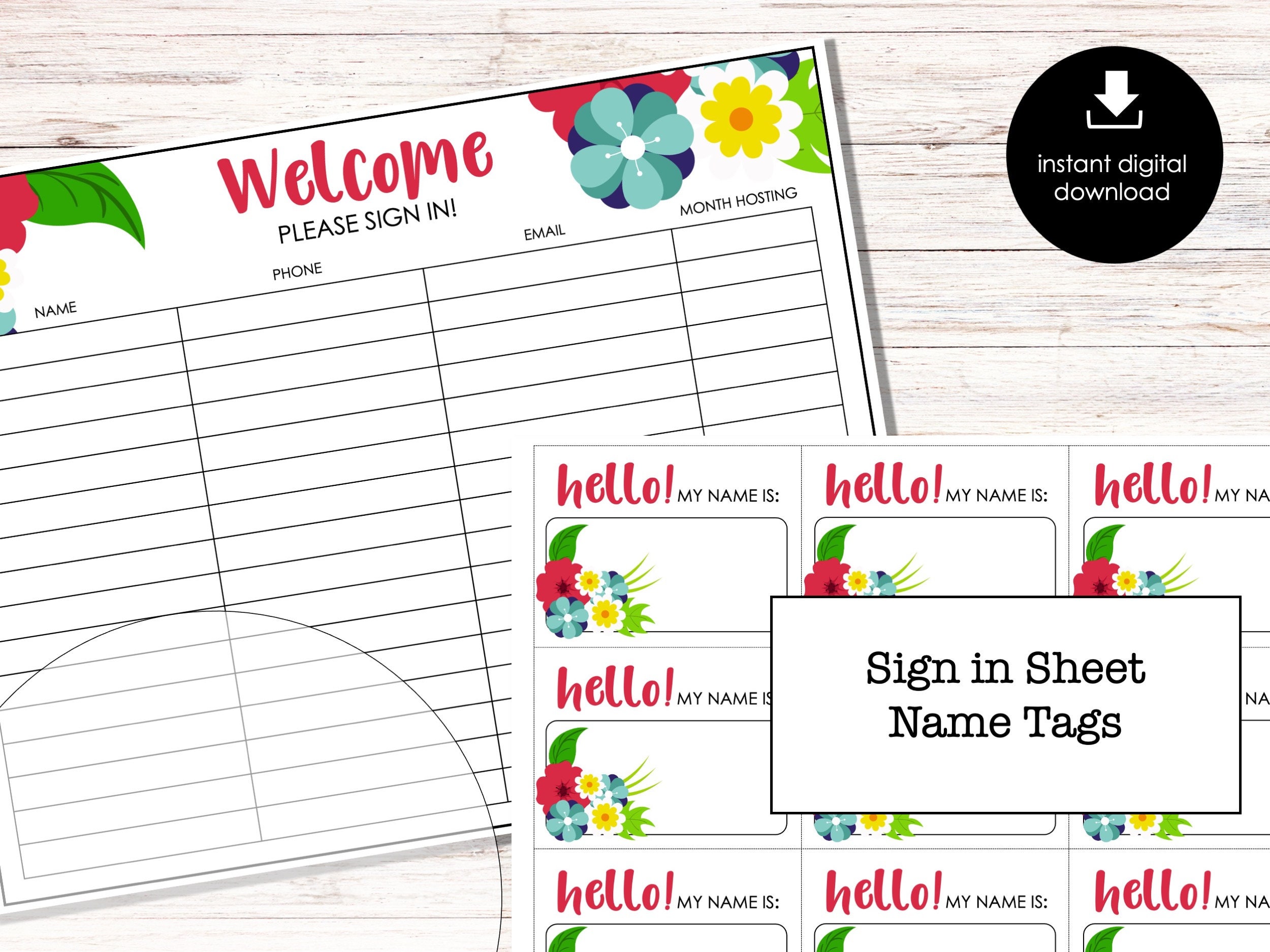 Floral Spring Bunco Party Bundle Printable, Score Cards & Invitation ...