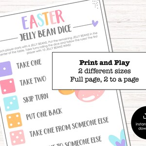 Easter Jelly Bean Dice Game, Easter Party Game, Easter Games, Easter ...