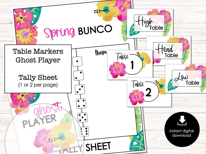 Spring Bunco Score Cards April Bunco Score Sheets Spring - Etsy