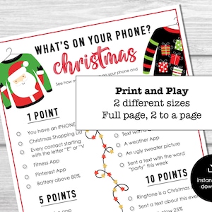Whats on Your Phone? Christmas Party Game, Fun Christmas Scavenger Hunt ...