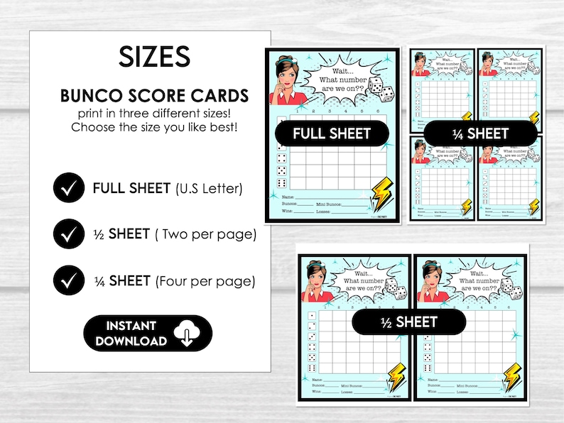 Retro Bunco Score Sheets, What Number Are We On? Invitation, Tally ...