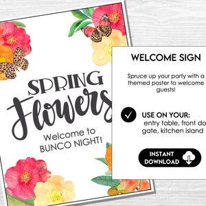 Spring Flowers Bunco Party Kit: Score Cards & Editable Invitation (PDF ...