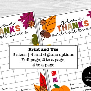 Thanksgiving Printable Bunco Score Cards, November Bunco Score Sheets ...