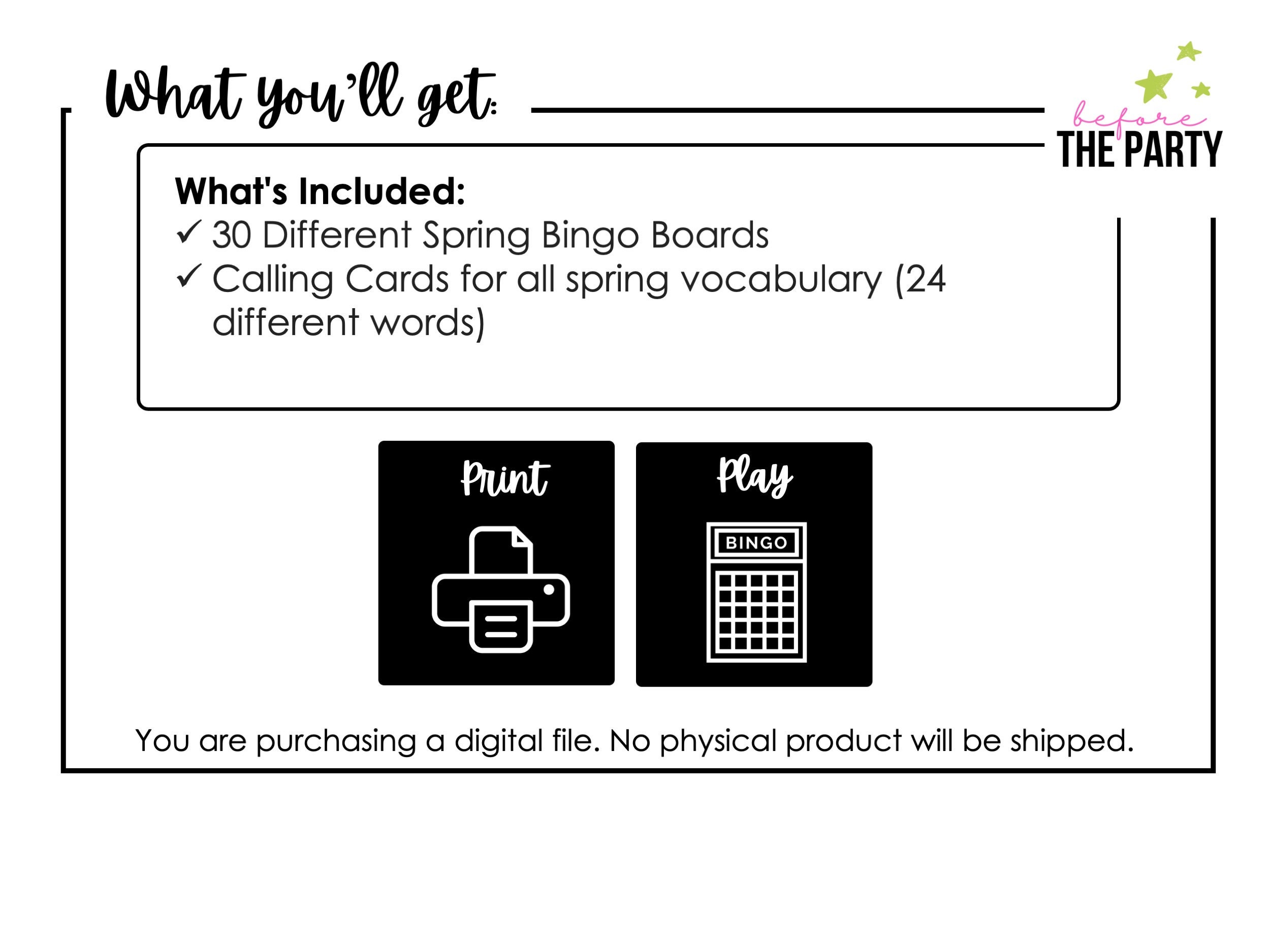 Spring Bingo Party Game for Kids, Classroom Bingo Game, Springtime ...