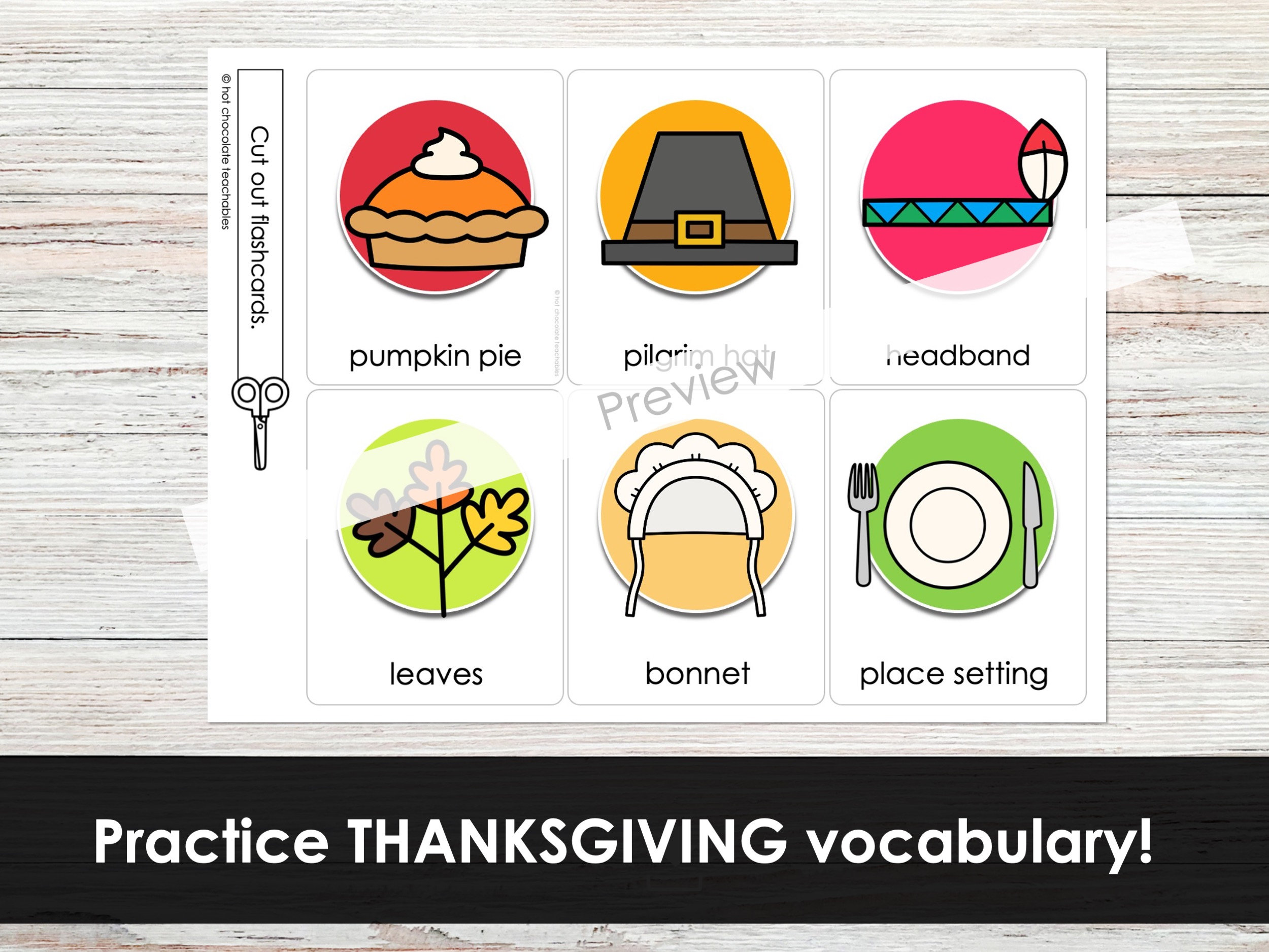 Thanksgiving Printable Flashcards for Kids Thanksgiving - Etsy