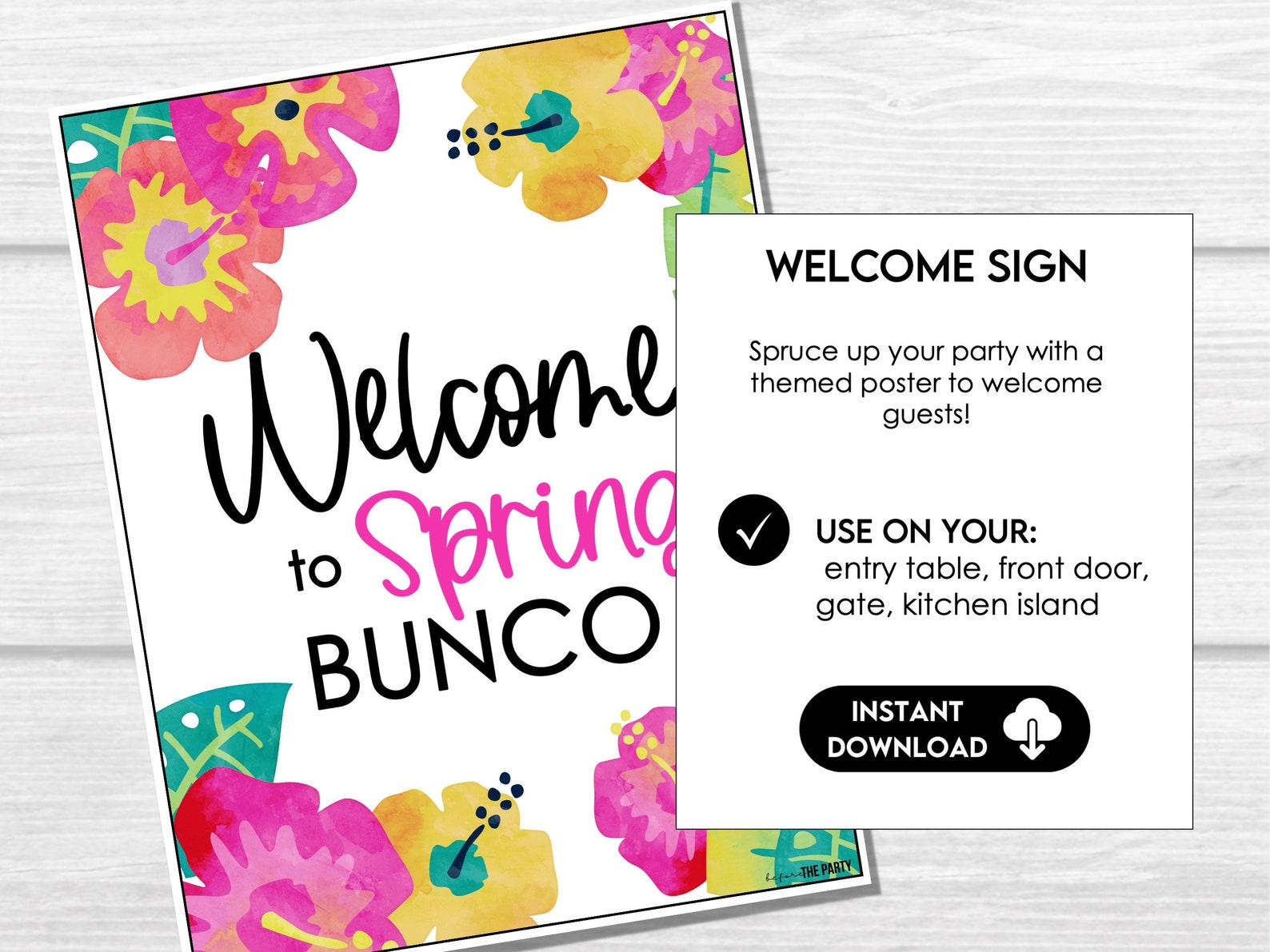 Spring Floral Bunco Party Bundle Printable, Score Cards & Editable ...