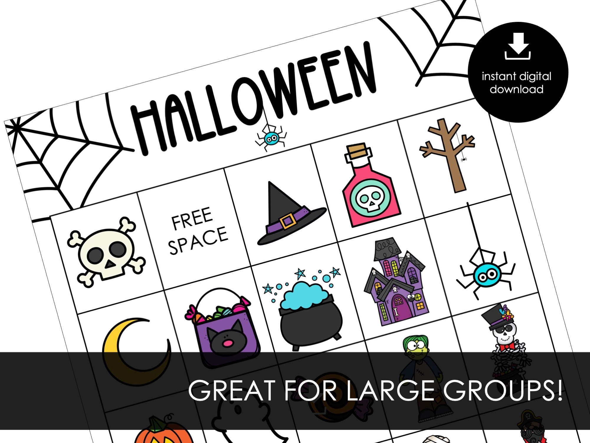 Halloween Bingo Printable Halloween Vocabulary Bingo Game - Etsy