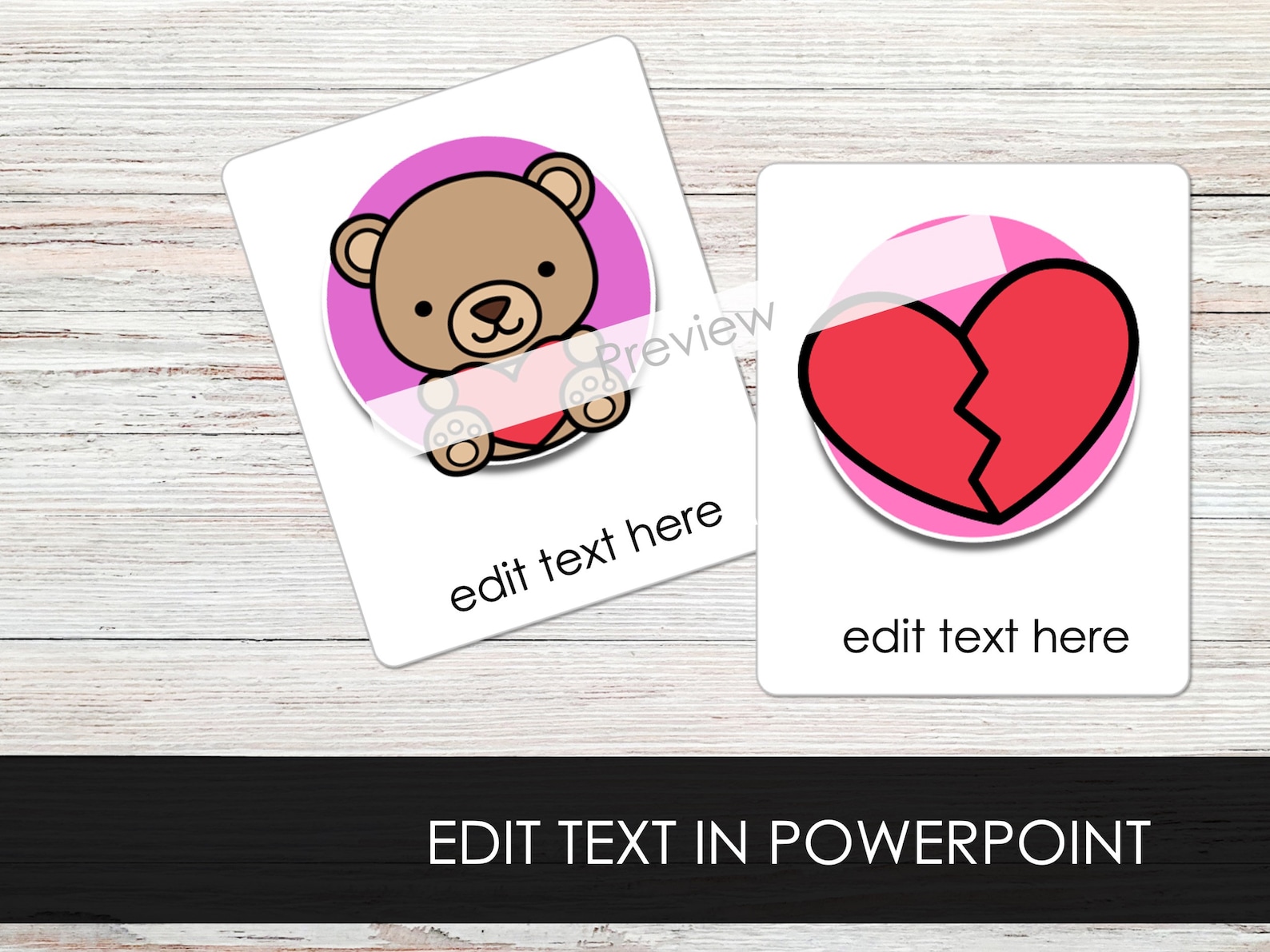 Valentine's Day Printable Flashcards for Kids, Valentine Vocabulary ...