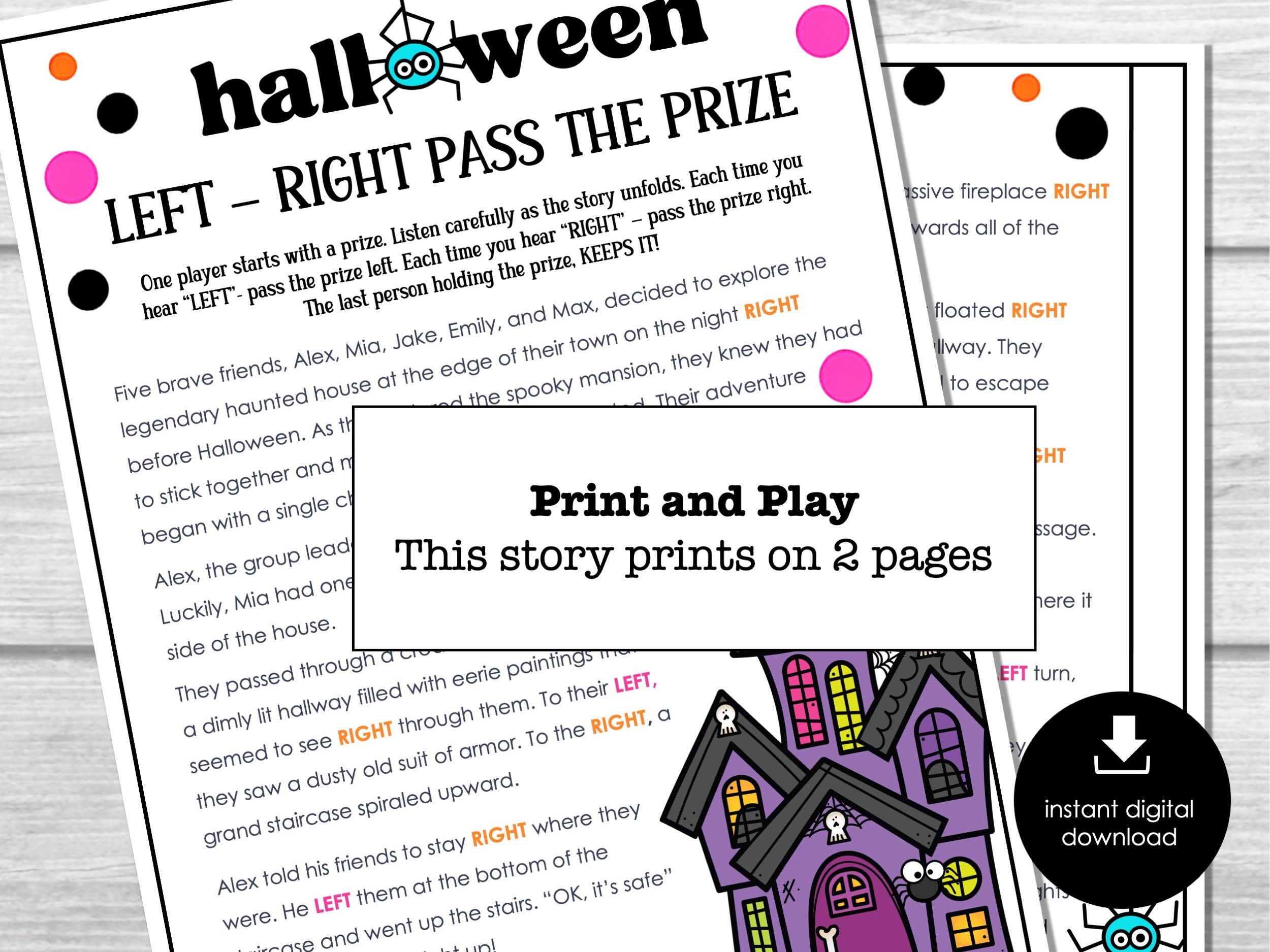 Left Right Halloween, Funny Halloween Party Games, Pass the Gift, Right ...