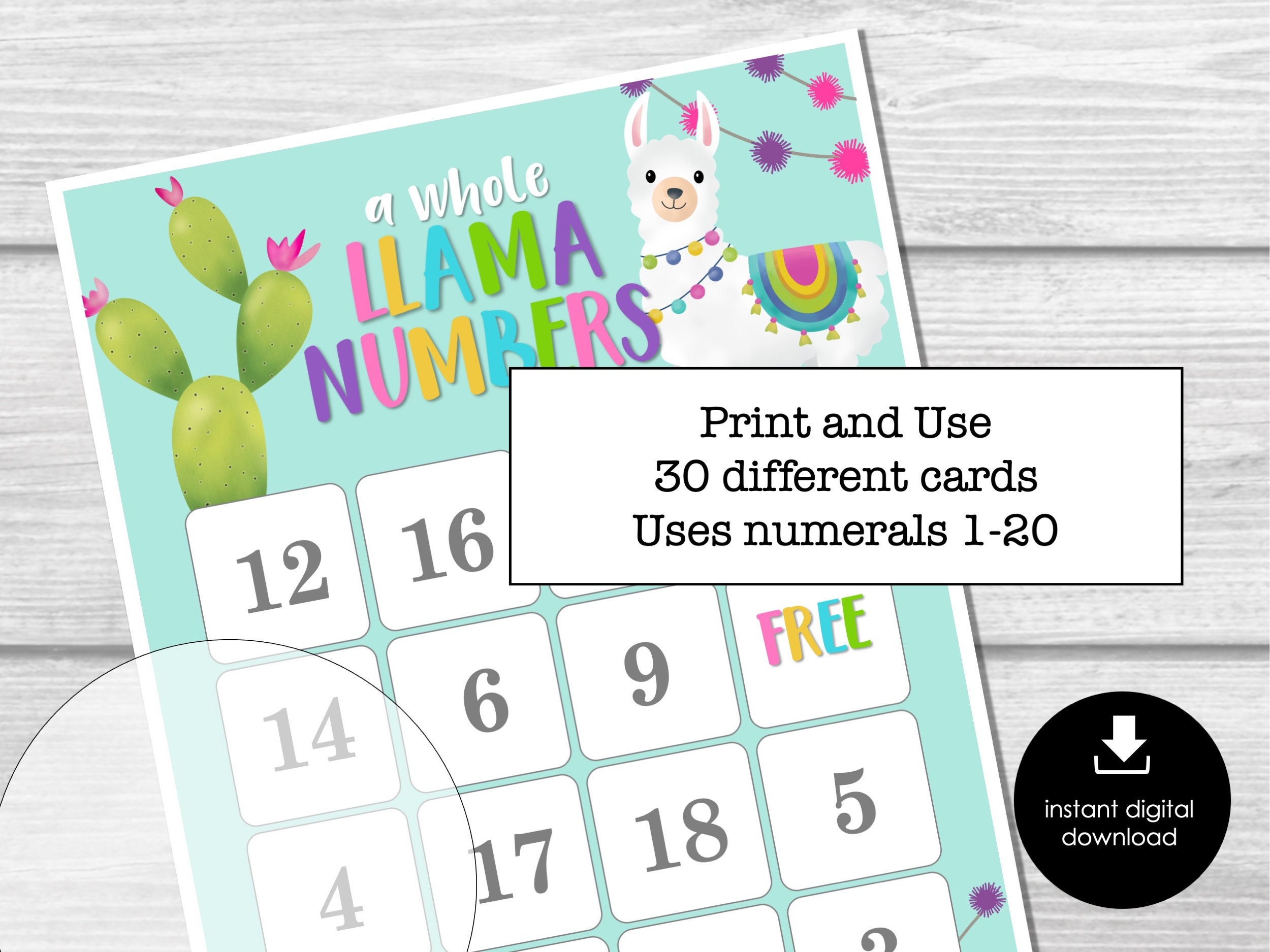 Llama Party Bingo Game, Cute Bingo Cards, Bingo Printable for Kids ...