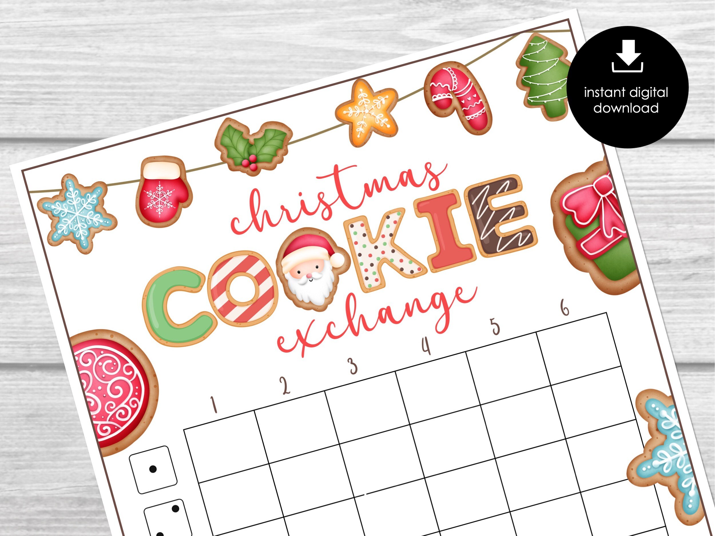 Christmas Cookie Exchange Bunco Score Sheets December Bunco - Etsy