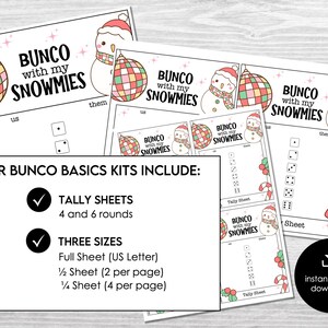 Christmas Bunco Score Sheets, January Bunco Printables, Christmas Bunco ...