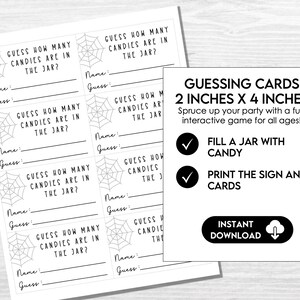 Halloween Candy Guessing Game: Spooky Party Activity (digital Download ...
