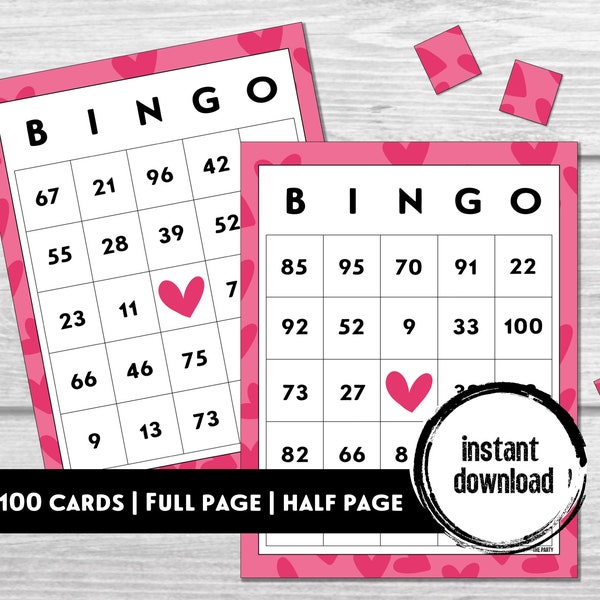 Valentine Bingo Cards - Etsy