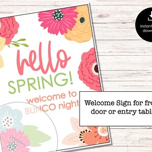 Hello Spring Bunco Score Cards April Bunco Score Sheets - Etsy