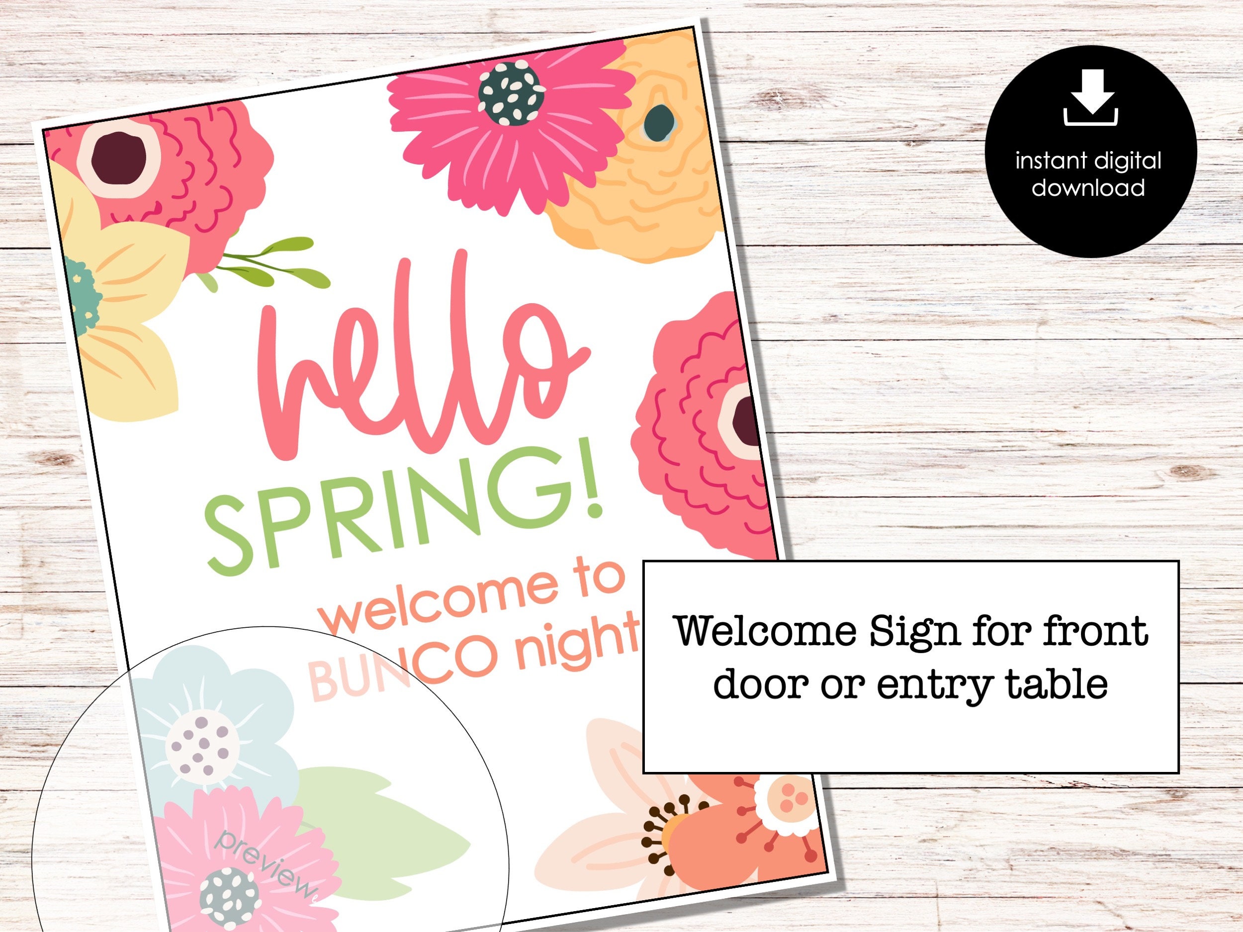 Hello Spring Bunco Score Cards April Bunco Score Sheets - Etsy