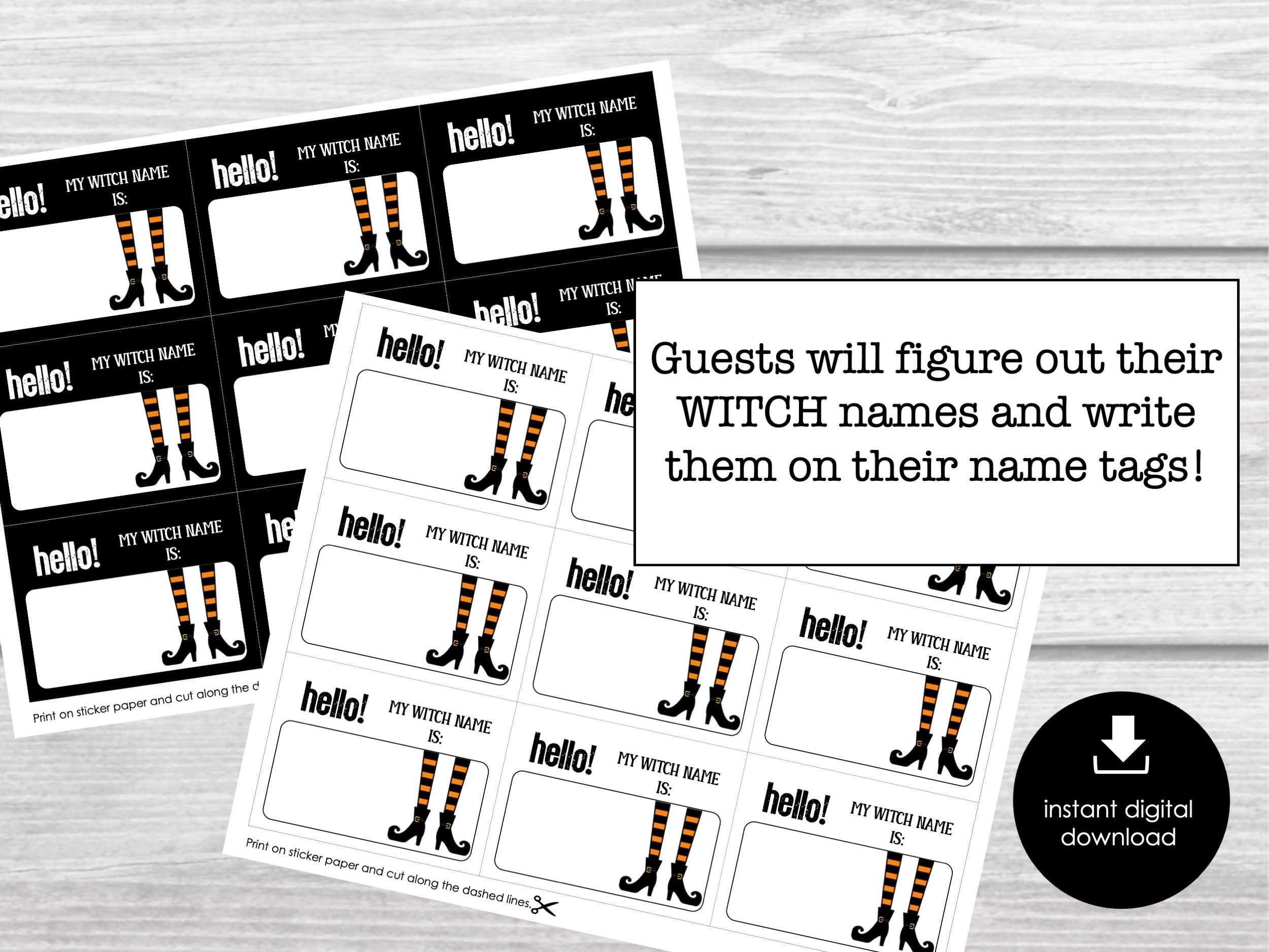 What's Your Witch Name, Halloween Witch Name Game, Halloween Name Tags ...