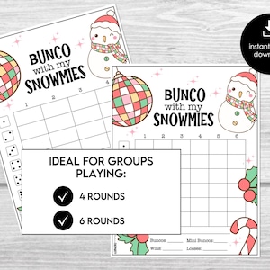 Christmas Bunco Score Sheets, January Bunco Printables, Christmas Bunco ...