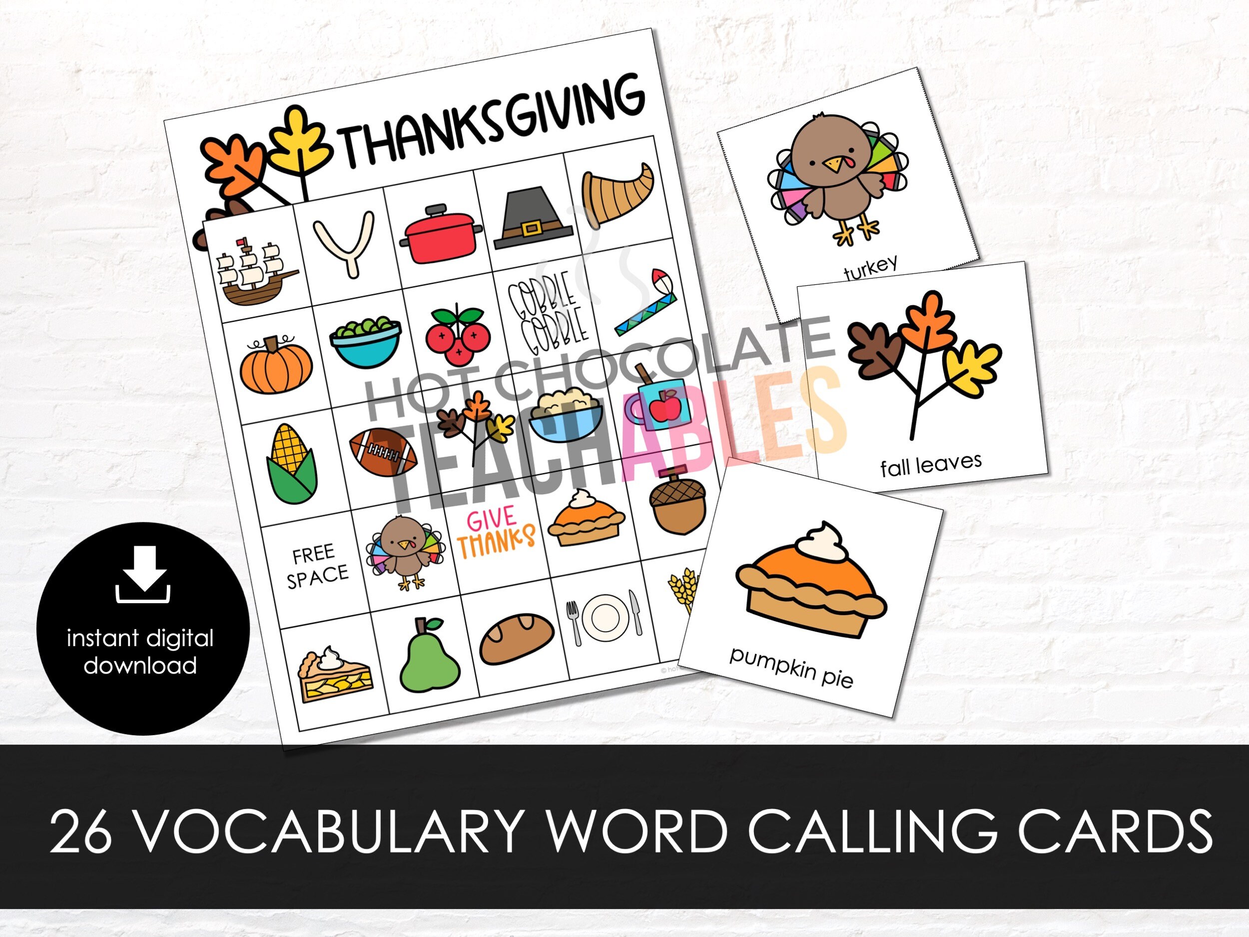 Thanksgiving Bingo 30 Bingo Cards Kids Thanksgiving - Etsy