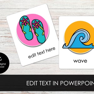 Summer Printable Flashcards for Kids, Summer Vocabulary Cards, Editable ...
