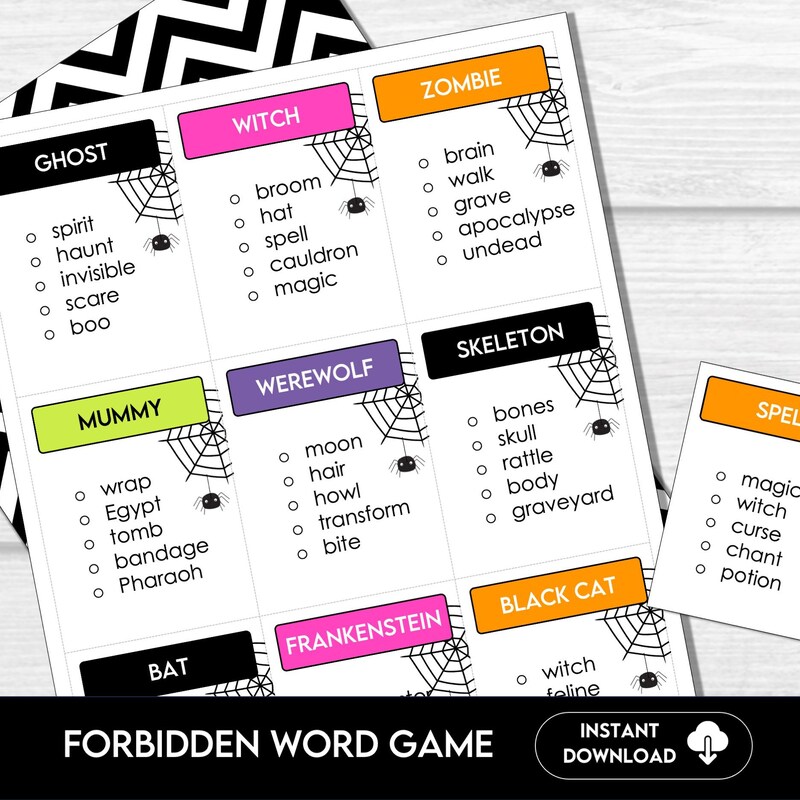 Halloween Taboo Games - Etsy
