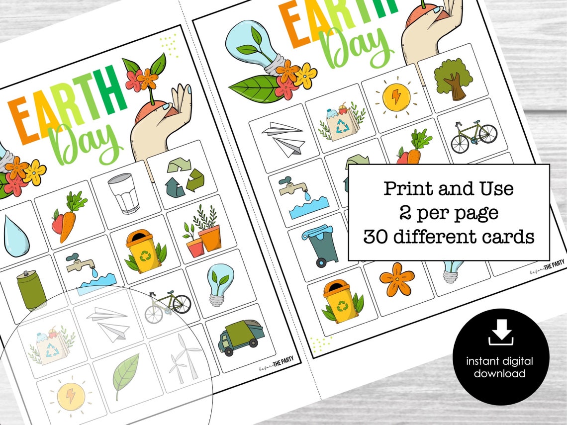 Earth Day Bingo Party Game for Kids Classroom Bingo Game - Etsy