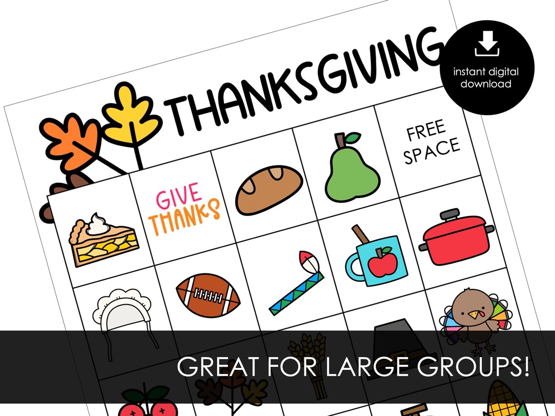 Thanksgiving Bingo 30 Bingo Cards Kids Thanksgiving - Etsy
