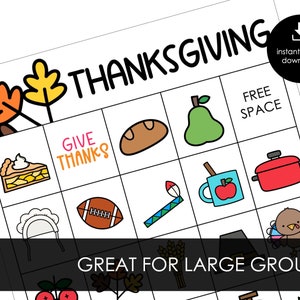 Thanksgiving Bingo, 30 Bingo Cards, Kids Thanksgiving Activity ...