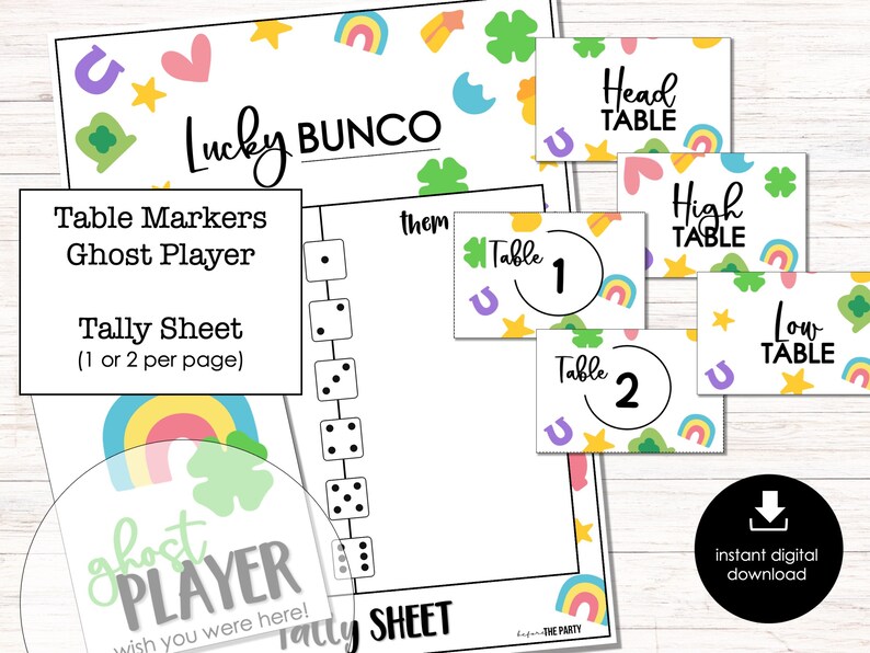 March Bunco Score Sheets St. Patrick's Bunco Lucky Bunco - Etsy