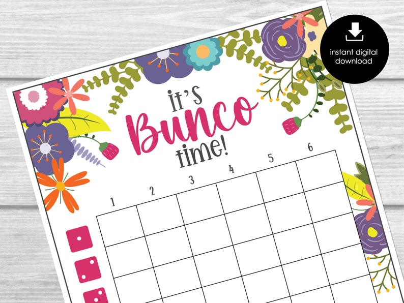 Spring Bunco Score Cards May Bunco Score Sheets Flowers - Etsy