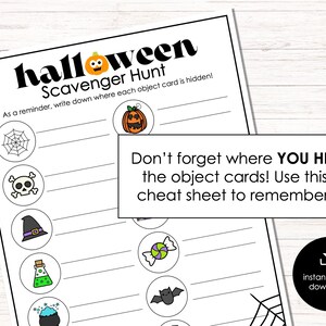 Halloween Scavenger Hunt, Printable Kids Activity, Indoor Outdoor ...